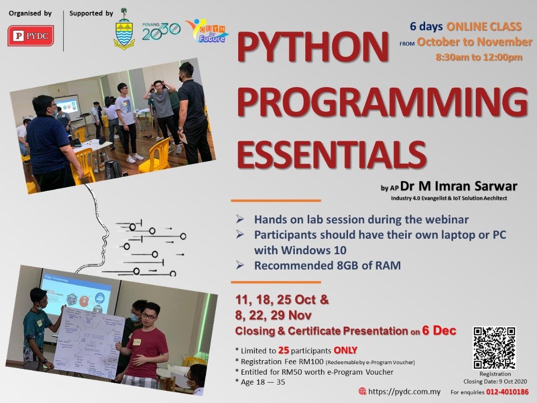 Python Programming Essentials Pydc Perbadanan Pembangunan Belia Pulau Pinang 